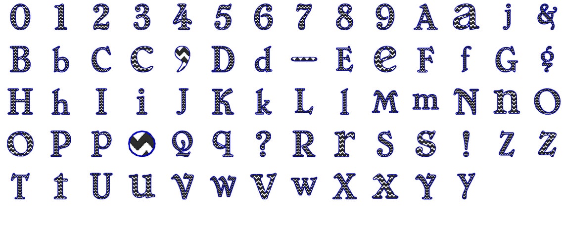 Mini roses and chevron RIC RAC Font light sketch outline and | Etsy