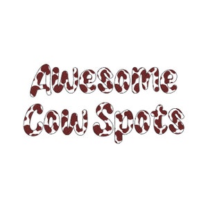 Entire Cow Spots Patterned Font Alphabet Letters Machine Embroidery ...