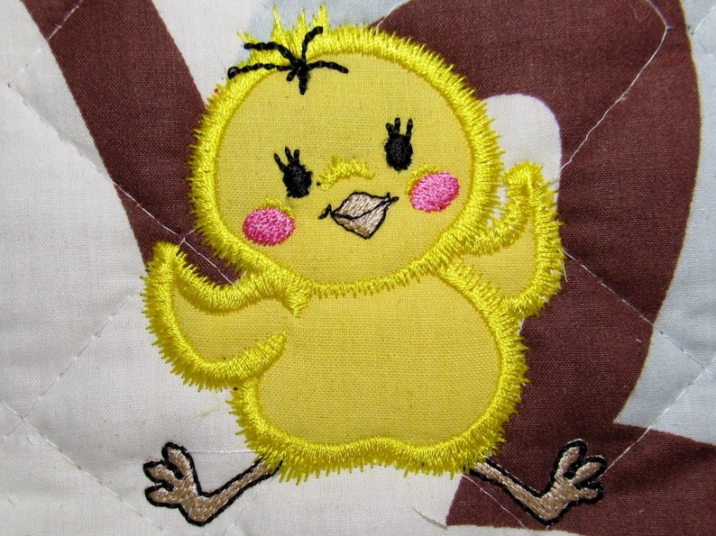 Easter chick machine embroidery fill stitch and applique | Etsy