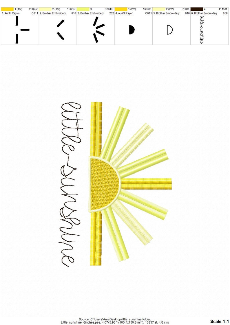 Little Sunshine Precious Fringed Sun Machine Embroidery Designs ...