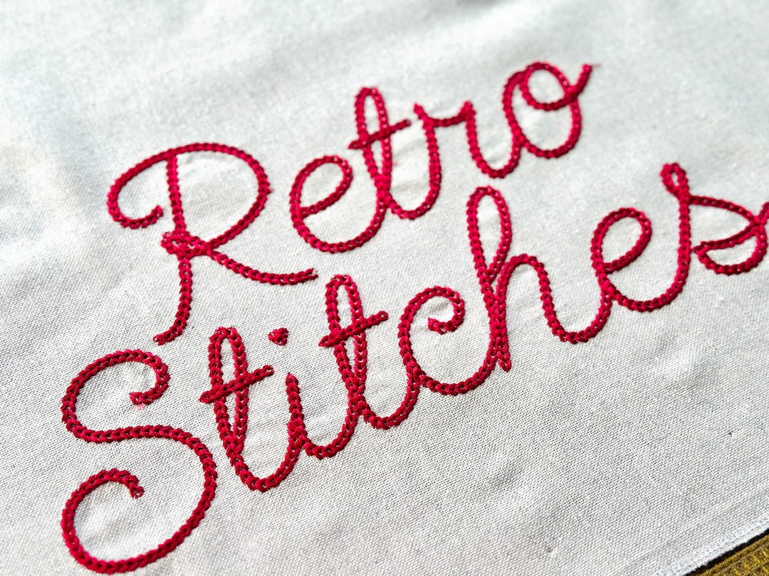Thick Dense Chain Stitch Bold Handwritten FONT Machine Embroidery ...