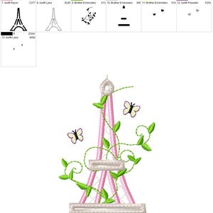 Romantic Eiffel Tower - Paris - Machine Embroidery Applique Designs ...