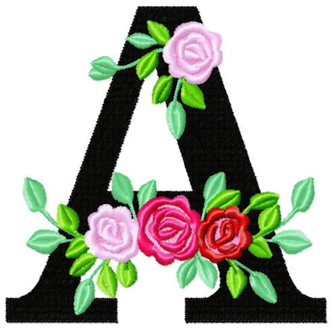 Roses floral Individual letter A garden flag monogram roses | Etsy