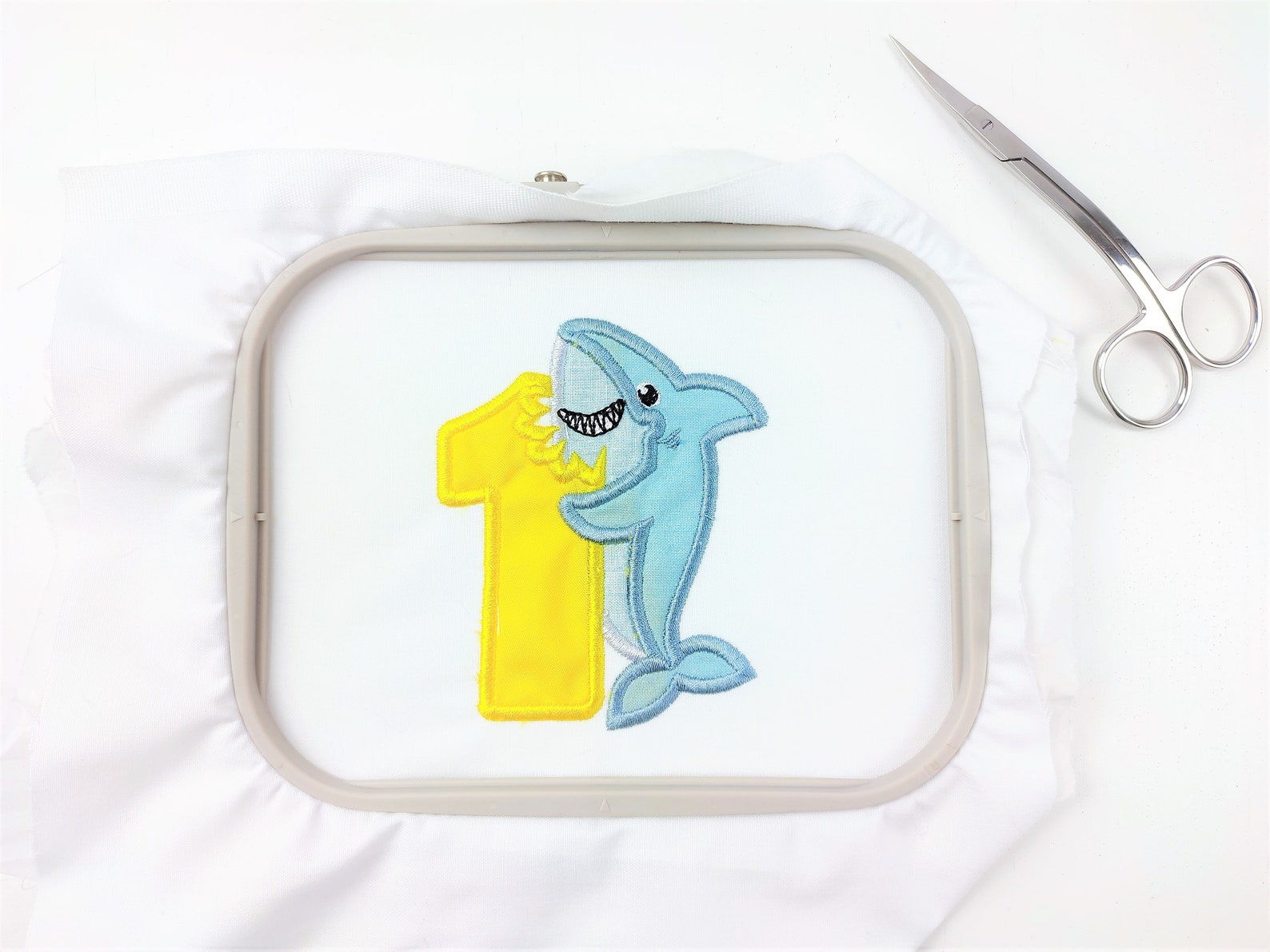 Baby Shark Birthday Number 3 THREE Bitten Number Kids Boy Birthday ...