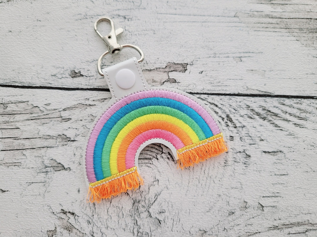 Fringed Rainbow Key Fob in the Hoop Machine Embroidery Designs ITH ...