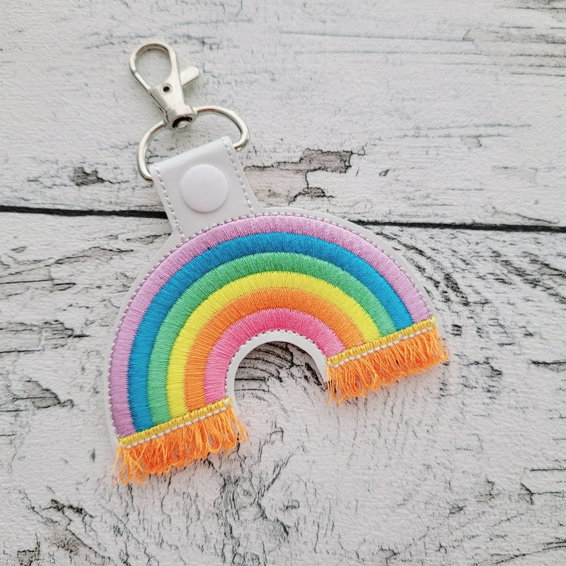Rainbow Keychain - Etsy