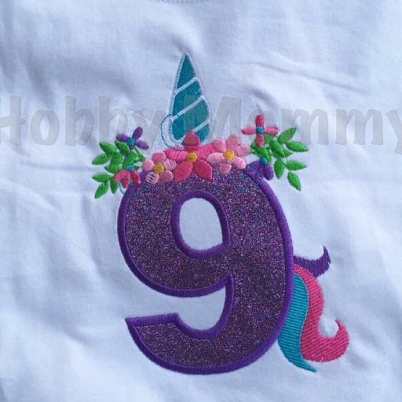 Unicorn Number Six 6 With Flowers Crown Unicorn Tail Birthday - Etsy