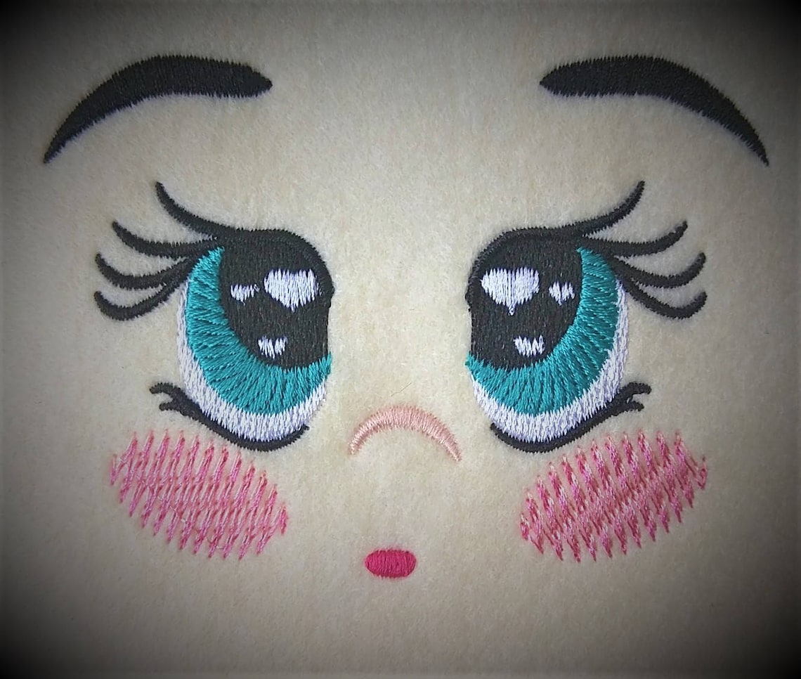 Little Pretty Doll Face Dolly Face Little Embroidery Face - Etsy