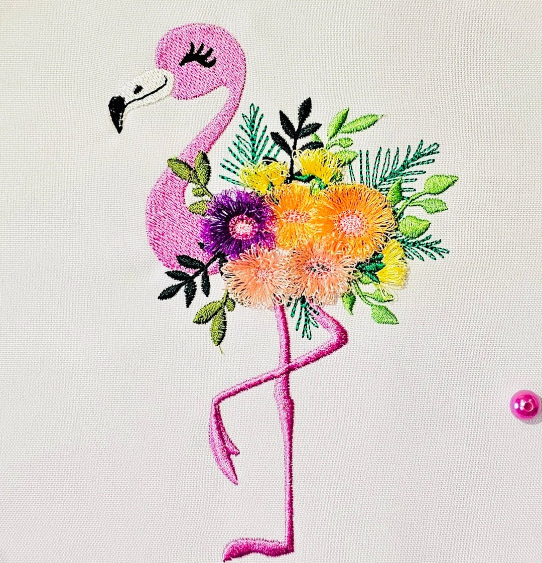 Flamingo Floral Bouquet Machine Embroidery Designs for Hoop 5x7 ...