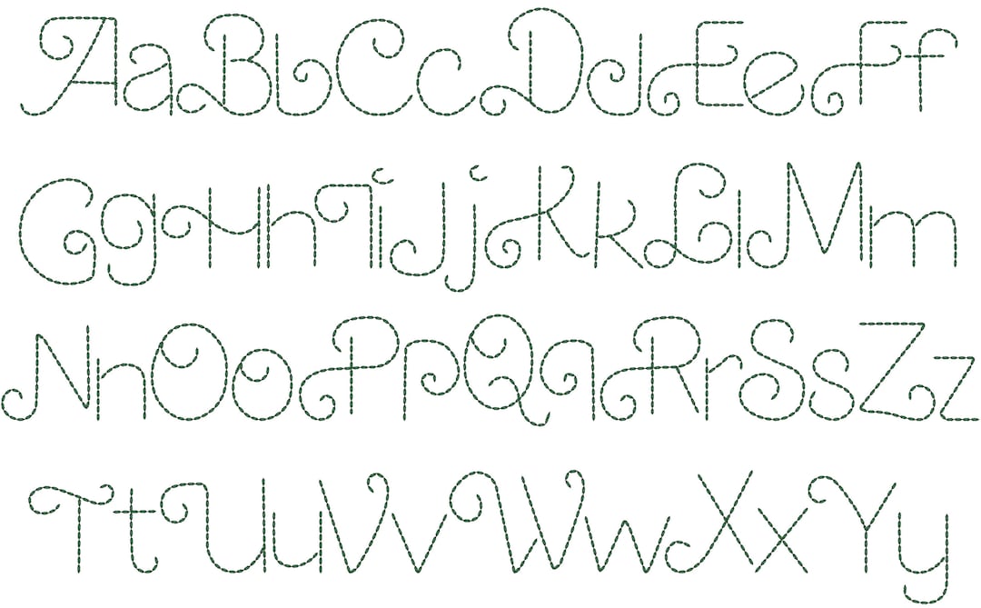 Hand Stitch Effect FONT Machine Embroidery Designs in Assorted Mini ...