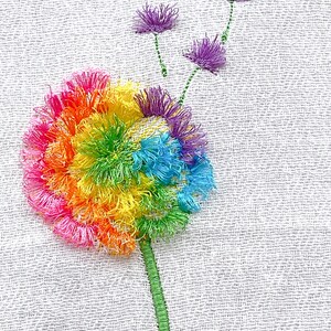 Fringed Dandelion Flower ITH Project Fringe in the Hoop Machine ...