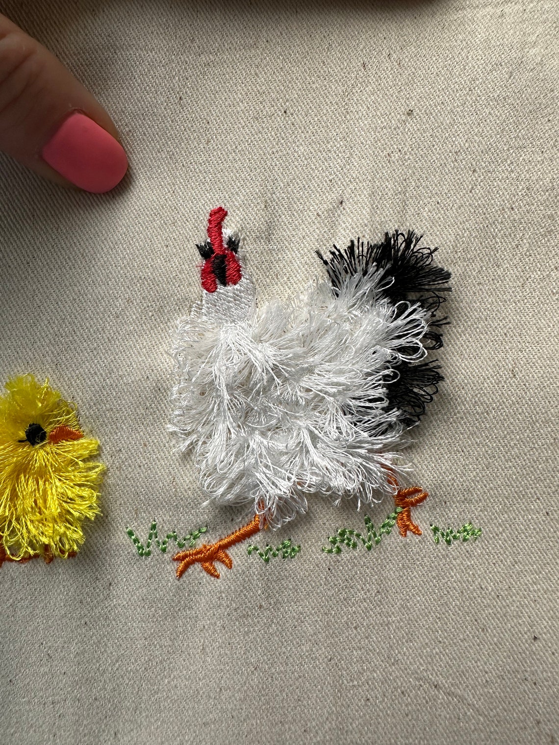 Running Chicken Fringed Fluffy Chenille Farm Bird Small Sizes Machine ...