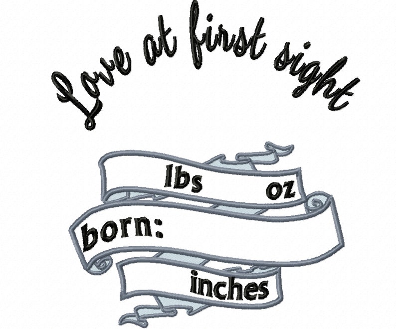 Birth Announcement Embroidery BOLD Template and Mini Font Set - Etsy