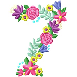 Floral Letter Birthday Number SEVEN Flowers Liberty Fashioned Flowers ...