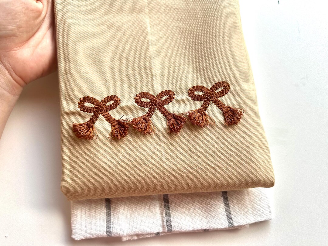 Fringed Bottom Border Rope Bow Trio Fluffy Tassel Machine Embroidery ...