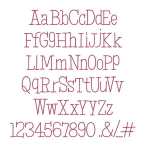 Hand Stitch Effect FONT Machine Embroidery Designs in Assorted Mini ...