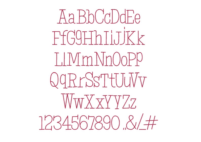 Hand Stitch Effect FONT Machine Embroidery Designs in Assorted - Etsy