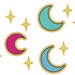 Crescent Moon Half Moon Faux Patch Chenille Stitches and Glitter HTV ...