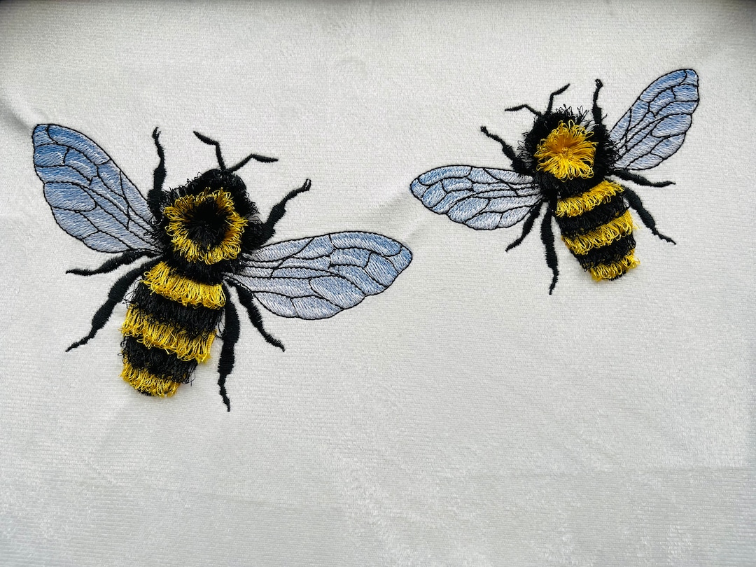 Fringed Bee Cute Honeybee Insect Machine Embroidery Designs 3.5, 4, 5 ...