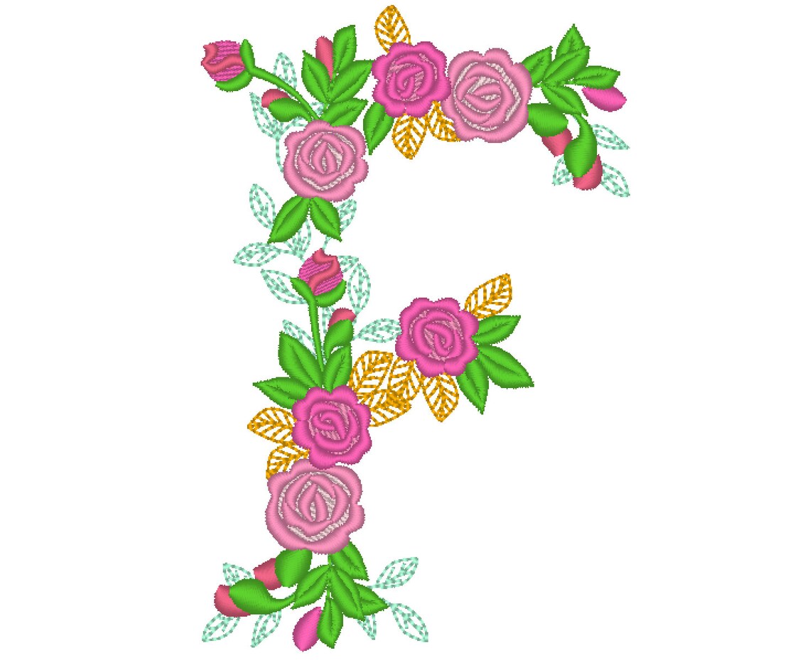 Delicate Roses Floral Letter F Garden Flag Monogram Flowers - Etsy