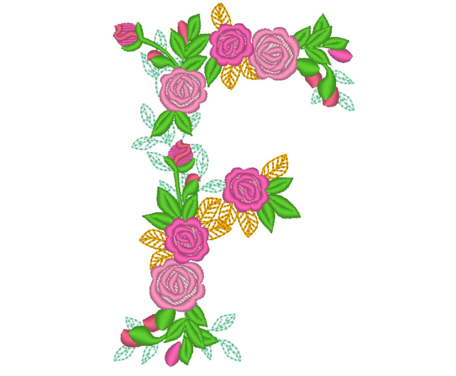 Delicate Roses Floral Letter F Garden Flag Monogram Flowers - Etsy