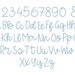 Hand Stitch Effect FONT Step Stitch Script Alphabet Letters and Numbers ...