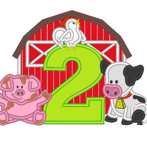 Farm Birthday Numbers WHOLE Set 1-9 With Cow Pig Horse and Rooster Cute ...