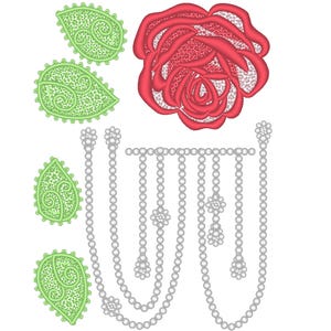 Rose Accent FSL Free Standing Lace Machine Embroidery Designs in the ...