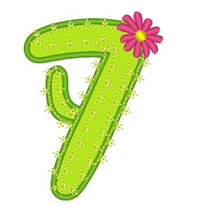 Cute Cactus Numbers Set Birthday Numbers Machine Embroidery Applique ...