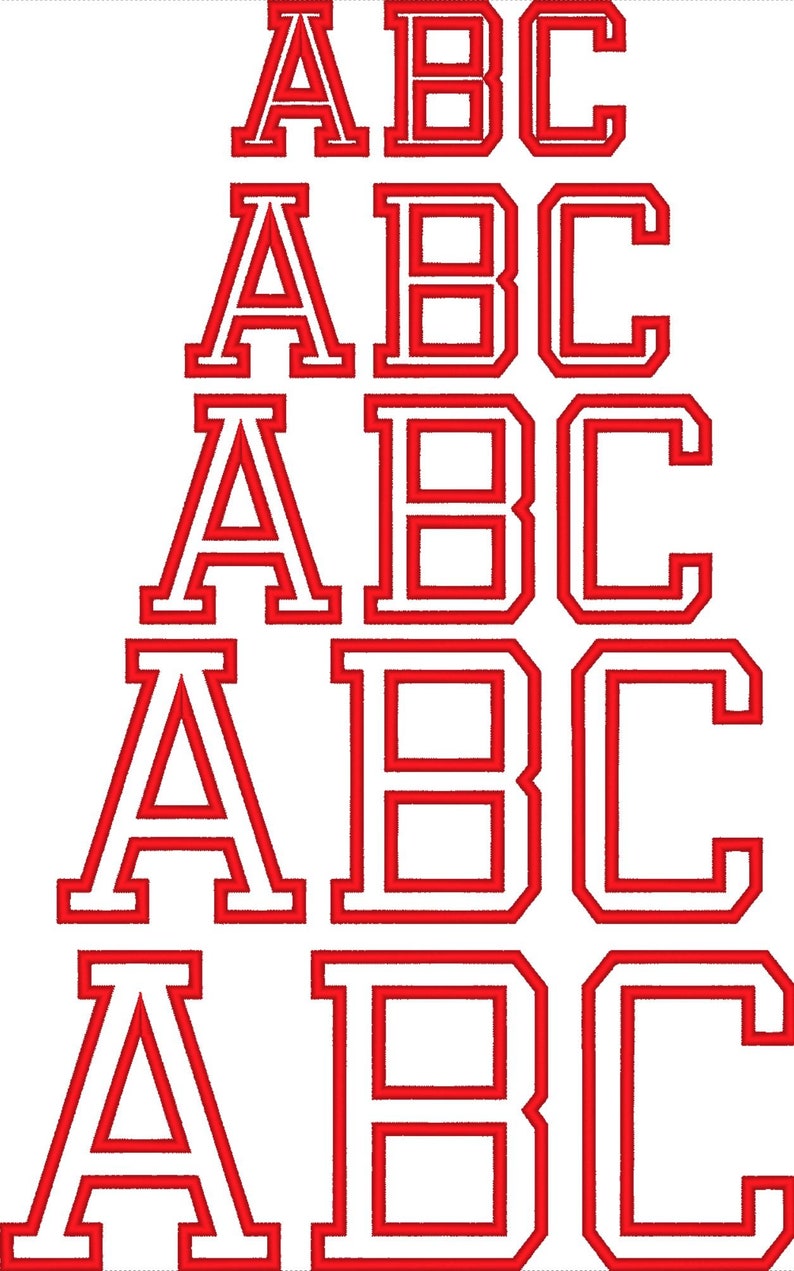 Thin Varsity FONT Athletic Sport High School Team Players Machine ...