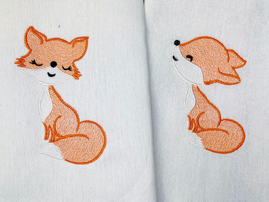 Little Foxies Light Stitch Fox SET of 2 Types Fox Machine Embroidery ...