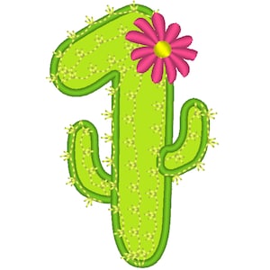 Cute Cactus Numbers Set Birthday Numbers Machine Embroidery Applique ...