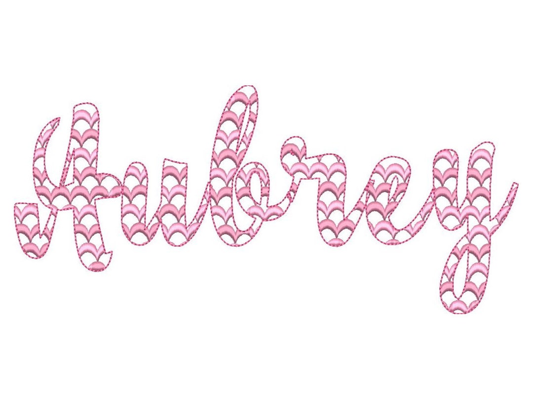 Satin Stitch Scallop Font 2 Two Colors Script Cursive Alphabet Machine ...