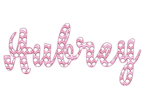 Satin Stitch Scallop Font 2 Two Colors Script Cursive Alphabet | Etsy