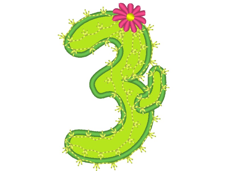 Cute Cactus Numbers Set Birthday Numbers Machine Embroidery - Etsy