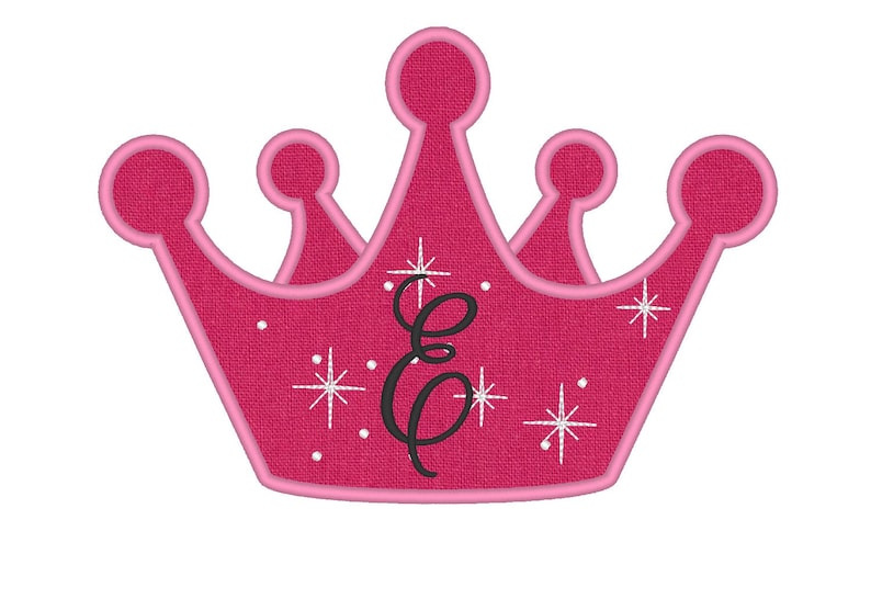 Cute Princess Birthday Crown Applique Sparkle Diadem Machine Embroidery ...