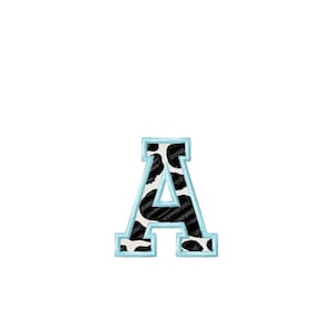 Cow Print Block Font Fill Stitch Alphabet Letters Machine Embroidery ...