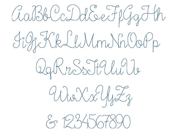 Handwriting Font Mini Micro Alphabet Letters Line Outline - Etsy