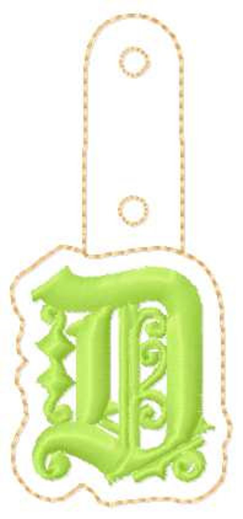 Key Fob Snap Tab Monogram Gothic Initial Letters From A up to - Etsy