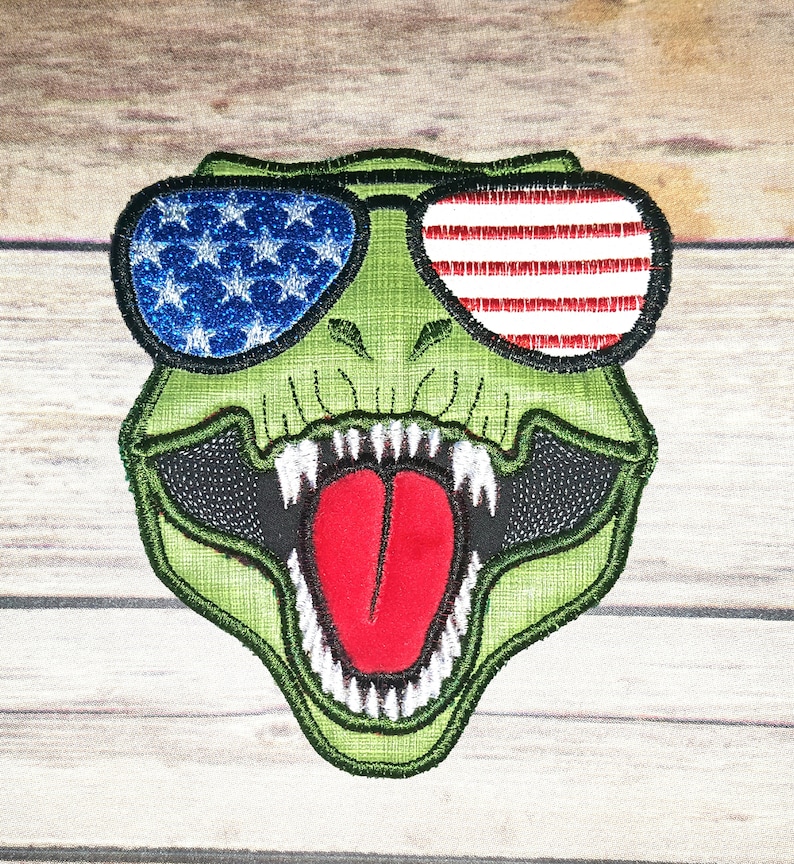T-rex Dinosaur Face Aviator Glasses 4th of July Patriotic - Etsy