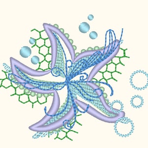 Awesome Curl and Stunning Sea-star Shadow Embroidery Designs Assorted ...