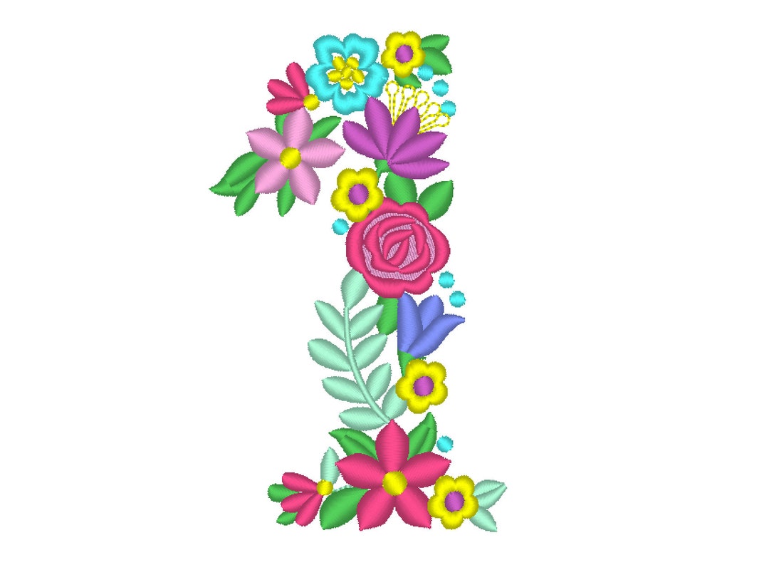 Floral Letter Birthday Number ONE Flowers Liberty Fashioned Flowers ...