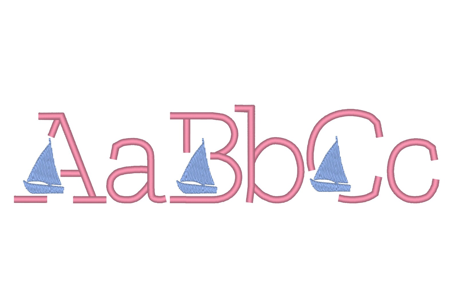 Satin Stitch Mini Boat Embroidery Fonts Sailing Alphabet Summer Font ...