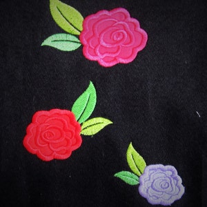 Mega Rose and Mini Rose, Shabby Chic Rose Applique, Rose, Simply Rose ...