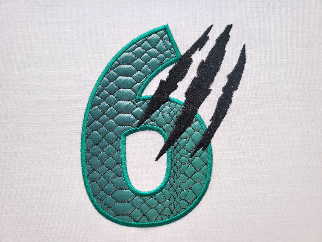 T-rex Indominus Dinosaur Birthday Number 6 SIX Kids Boy Outfit Applique ...