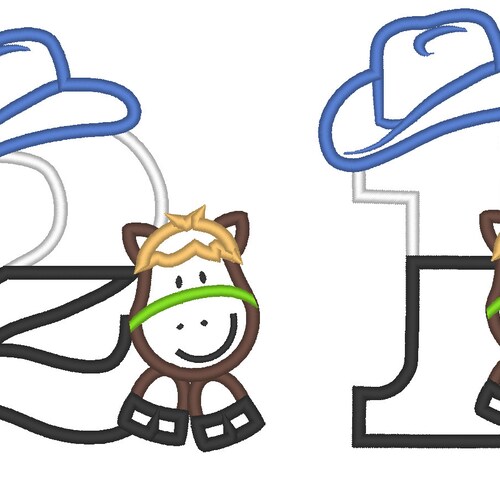 Simply Cowboy Birthday Numbers Whole Set Machine - Etsy