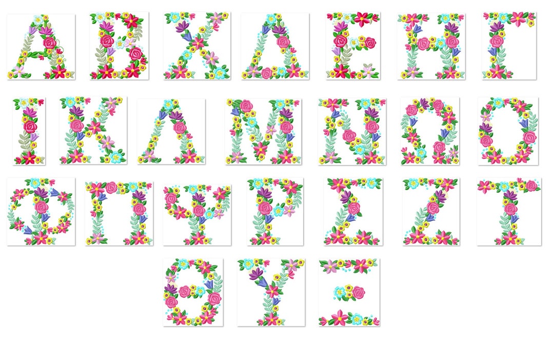 Fraternities & Sororities Floral Greek Font Whole Entire Alphabet ...