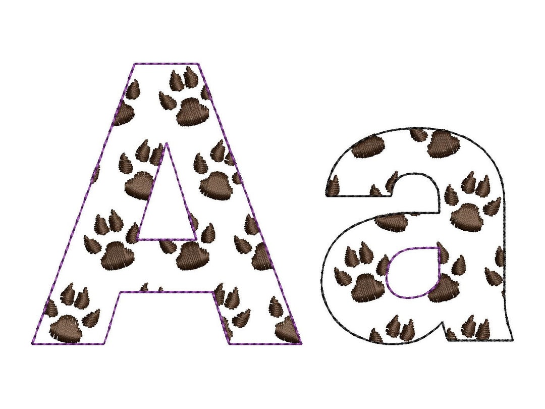 Dog Paw FONT Pet Puppy Paw Alphabet Letters Funny Kids Name Monogram ...