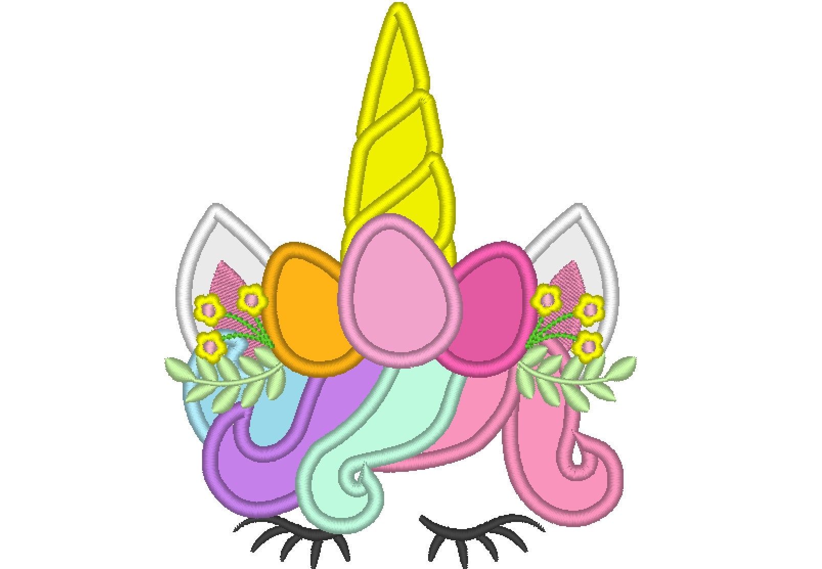 Easter unicorn, pretty eyes Unicorn head with eggs and grass crown ...