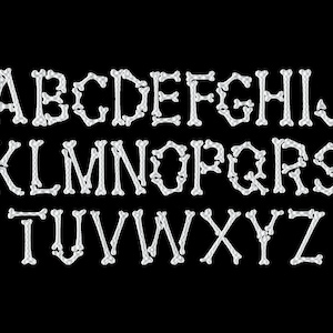 Halloween Spooky Bones Font Scary Alphabet Letters From Skeleton Bones ...